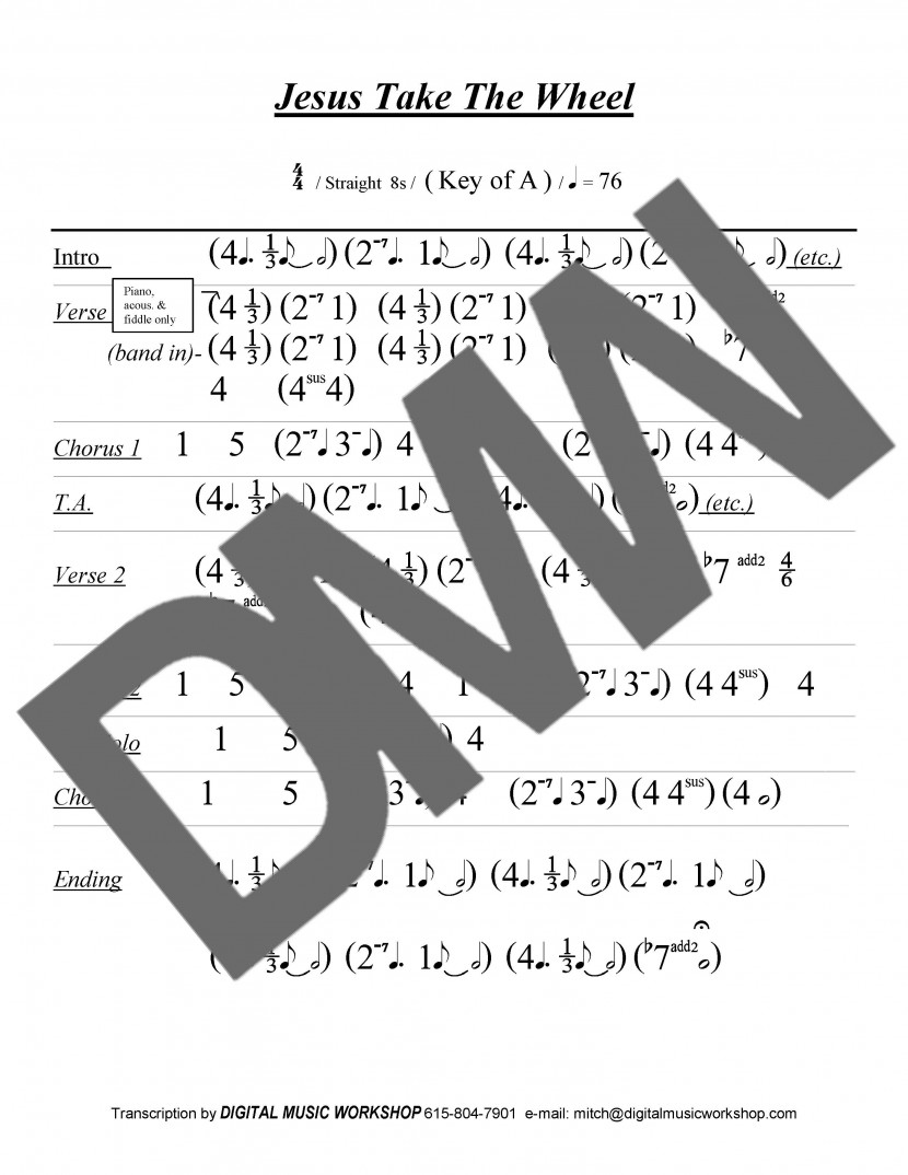 Nashville Number Charts – Digital Music Workshop